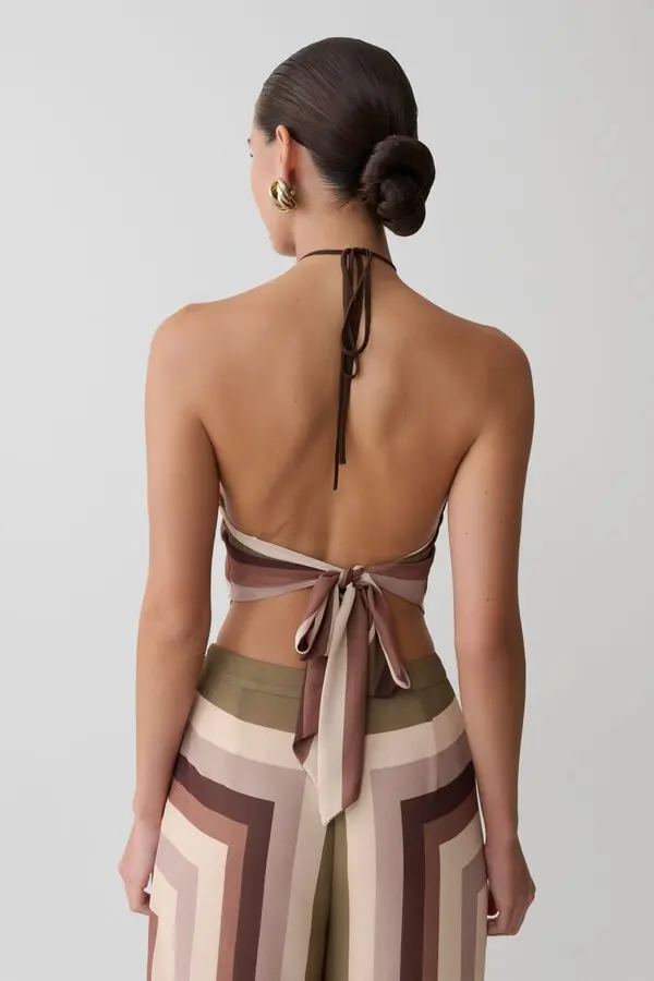 Meshki Thea Halter Chiffon Sleeveless Top