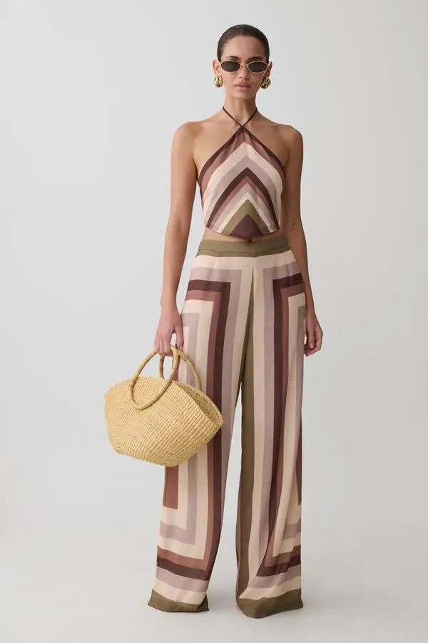Meshki Thea Halter Chiffon Sleeveless Top