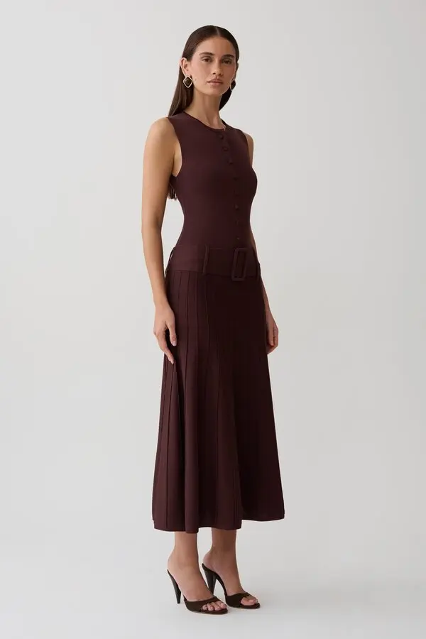 Meshki Rebena Pleated Midi Dress