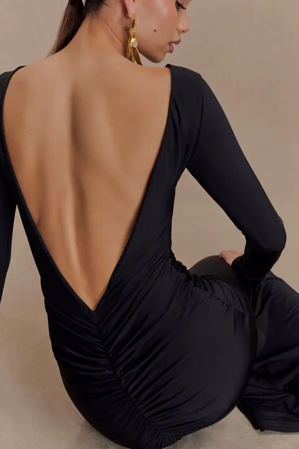 Meshki Louisa Long Sleeve Slinky Maxi Dress