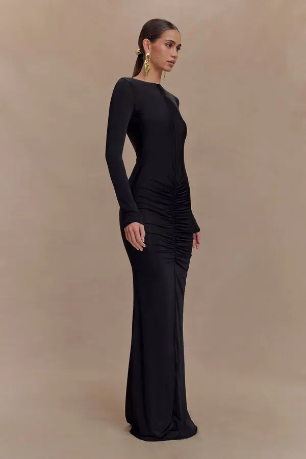 Meshki Louisa Long Sleeve Slinky Maxi Dress