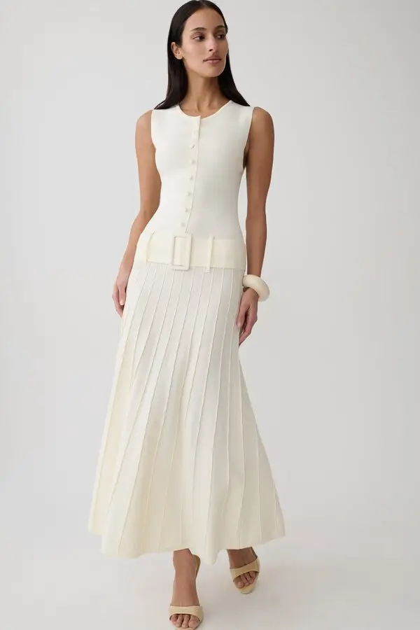 Meshki Rebena Pleated Midi Dress