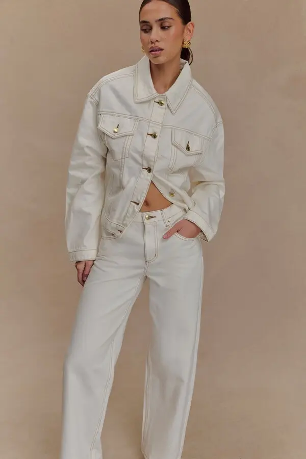 Meshki Kirra Cinched Denim Jacket