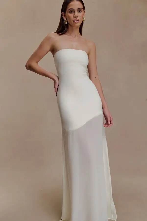 Meshki Mason Crepe And Chiffon Maxi Dress