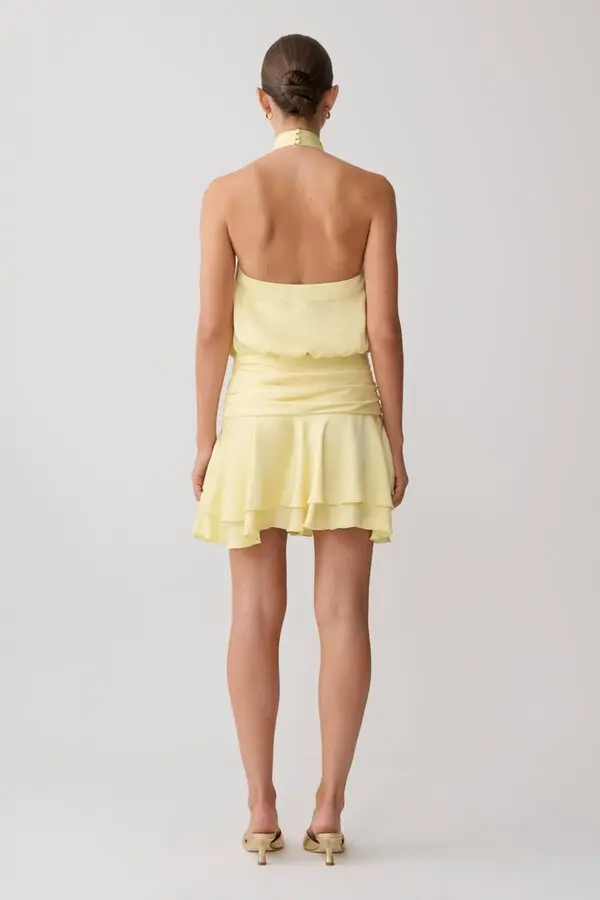 Meshki Poppy Satin Halter Mini Dress