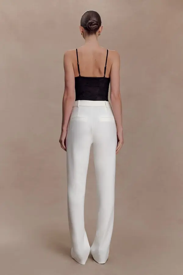 Meshki Maude Crepe Straight Leg Pants - Ivory