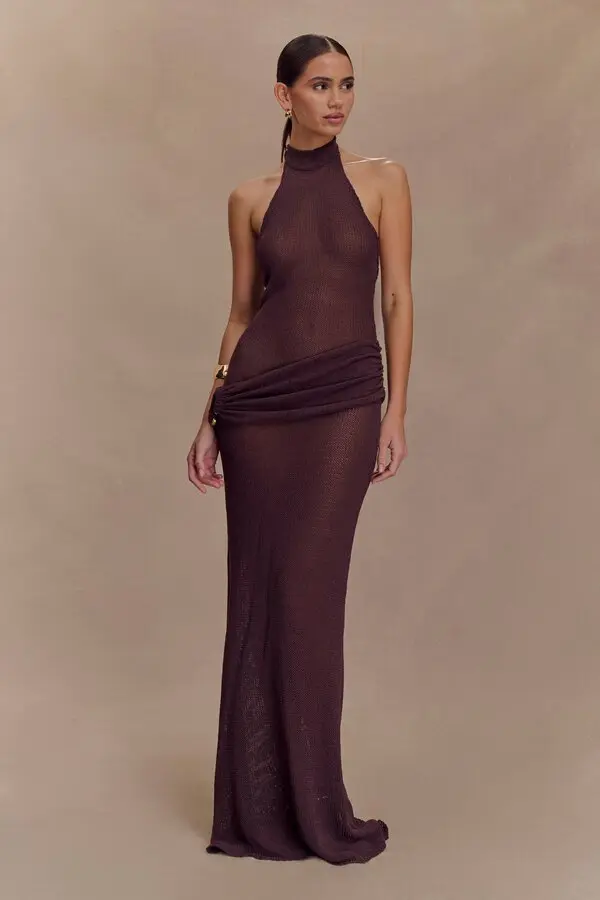Meshki Reece Halter Knit Maxi Dress