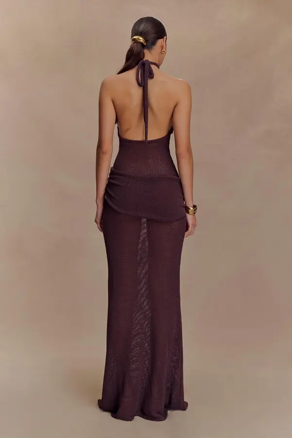 Meshki Reece Halter Knit Maxi Dress