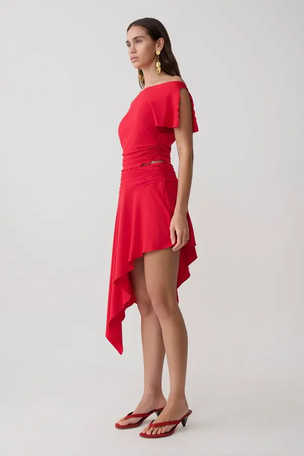 Meshki Talise Modal Flounce Short Sleeve Top