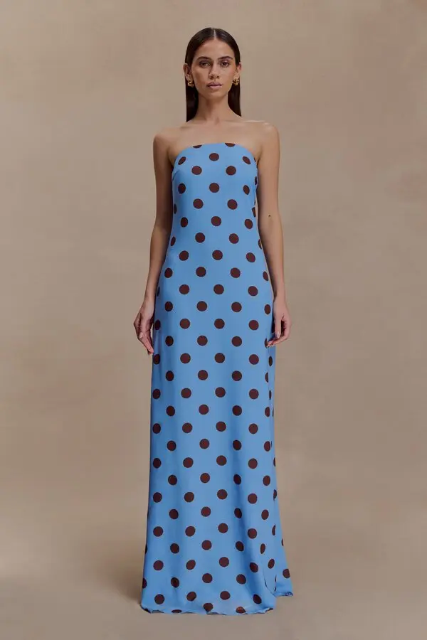 Meshki Amaya Strapless Chiffon Maxi Dress