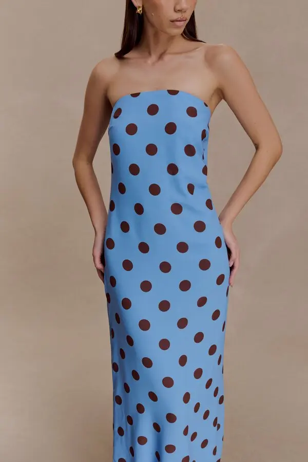 Meshki Amaya Strapless Chiffon Maxi Dress