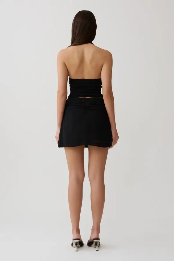 Meshki Indie Draped Chiffon Mini Skirt