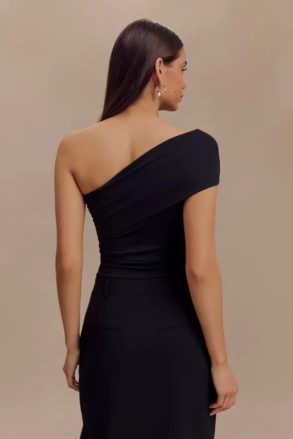 Meshki Solene One Shoulder Recycled Nylon Twist Top