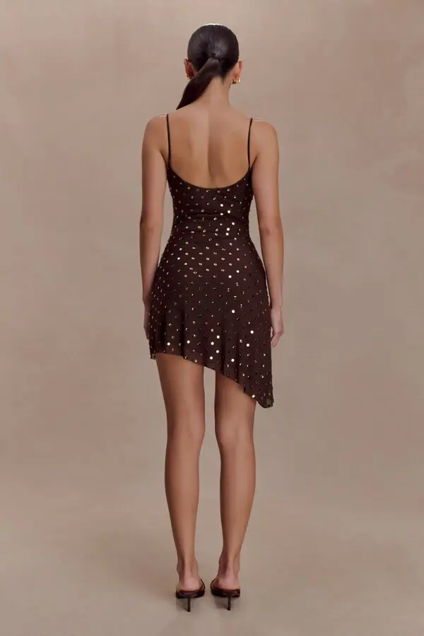 Meshki Zahra Diamante Cowl Mini Dress