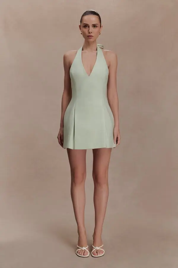 Meshki Nelly Halter Neck Cotton Mini Dress