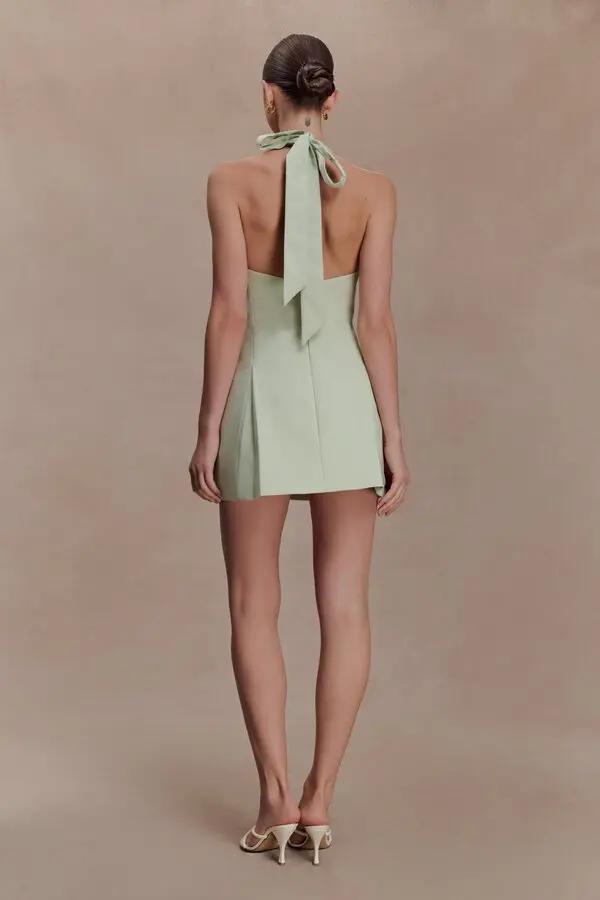 Meshki Nelly Halter Neck Cotton Mini Dress