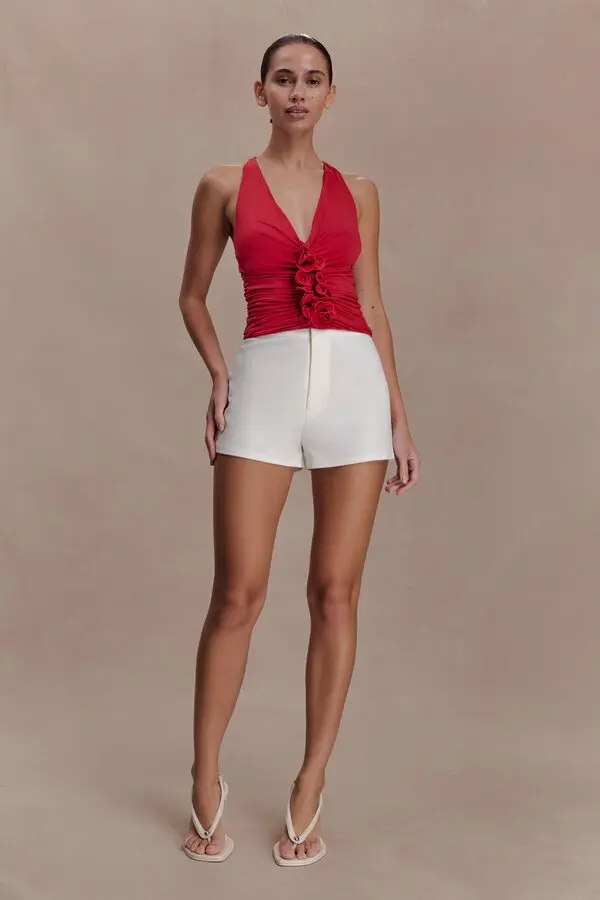Meshki Alessandra Slinky Ruffle Top