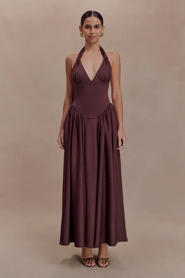 Meshki Angelina Scuba Halter Midi Dress