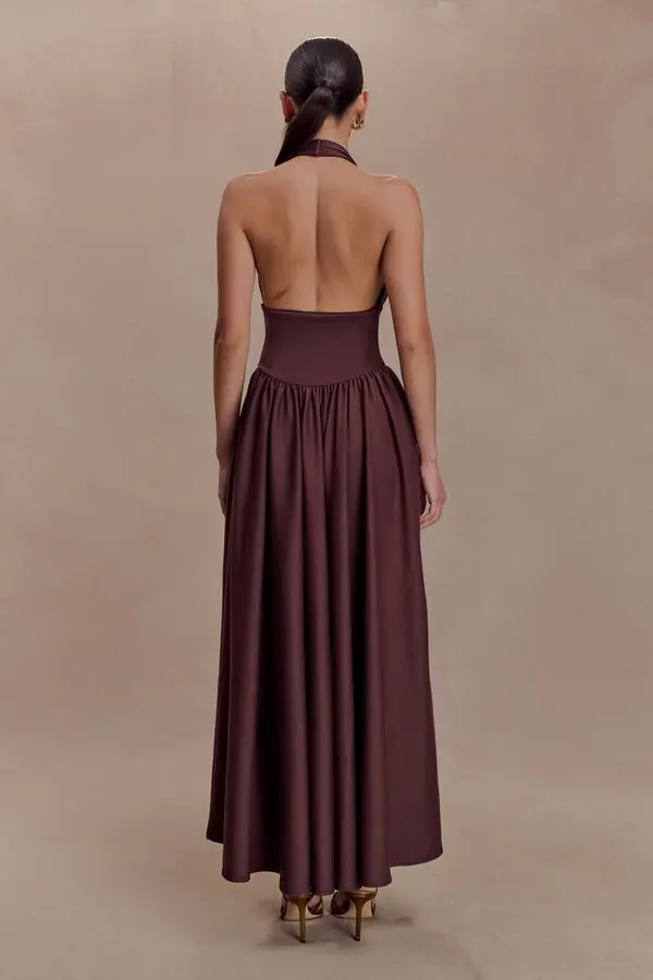 Meshki Angelina Scuba Halter Midi Dress