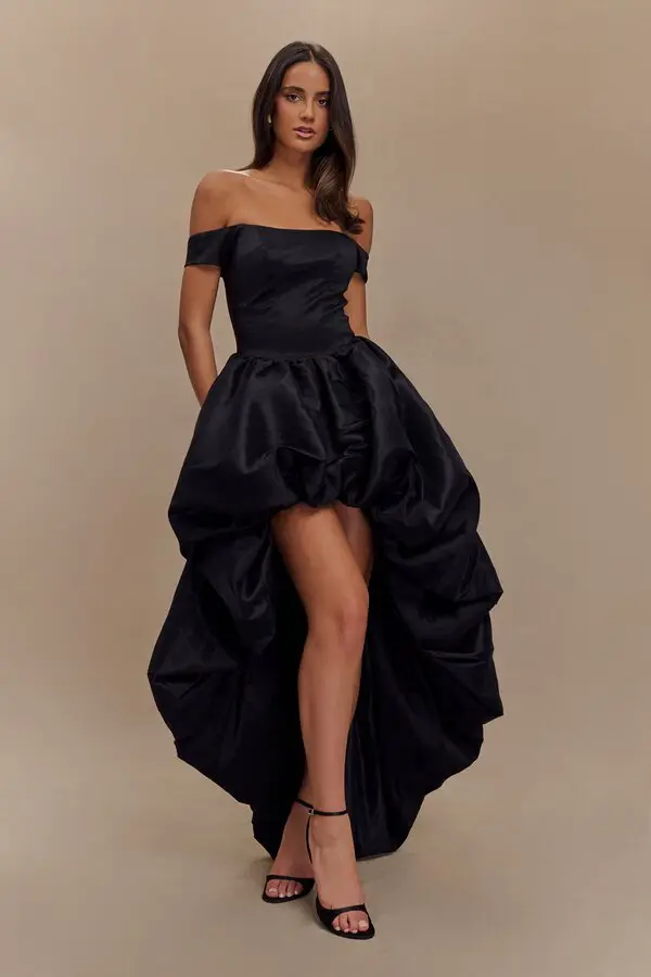 Meshki Amelia Bubble Maxi Dress - Black