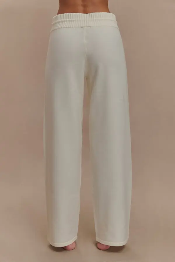 Meshki Natalya Knit Wide Leg Pants - Ivory