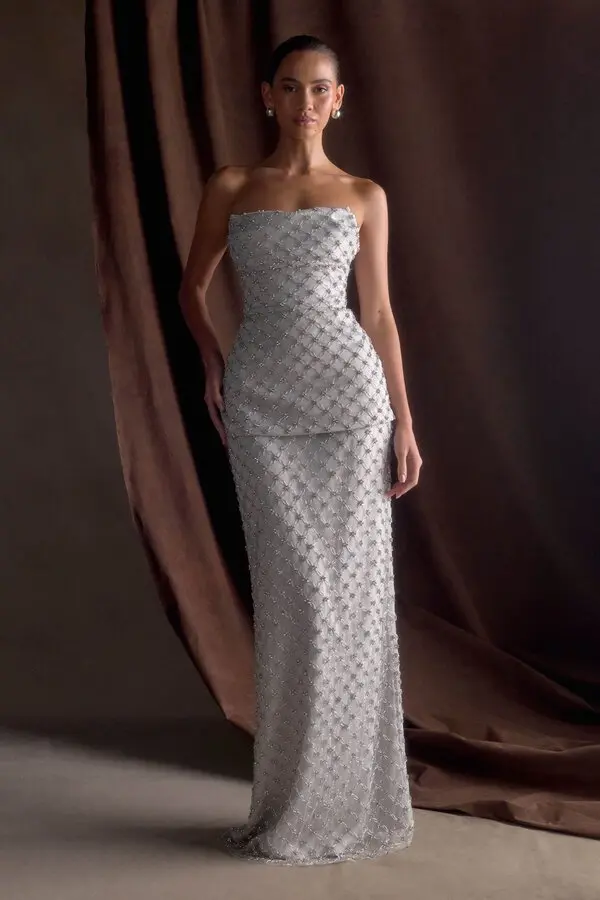 Meshki Zuri Hand Beaded Embellished Maxi Skirt