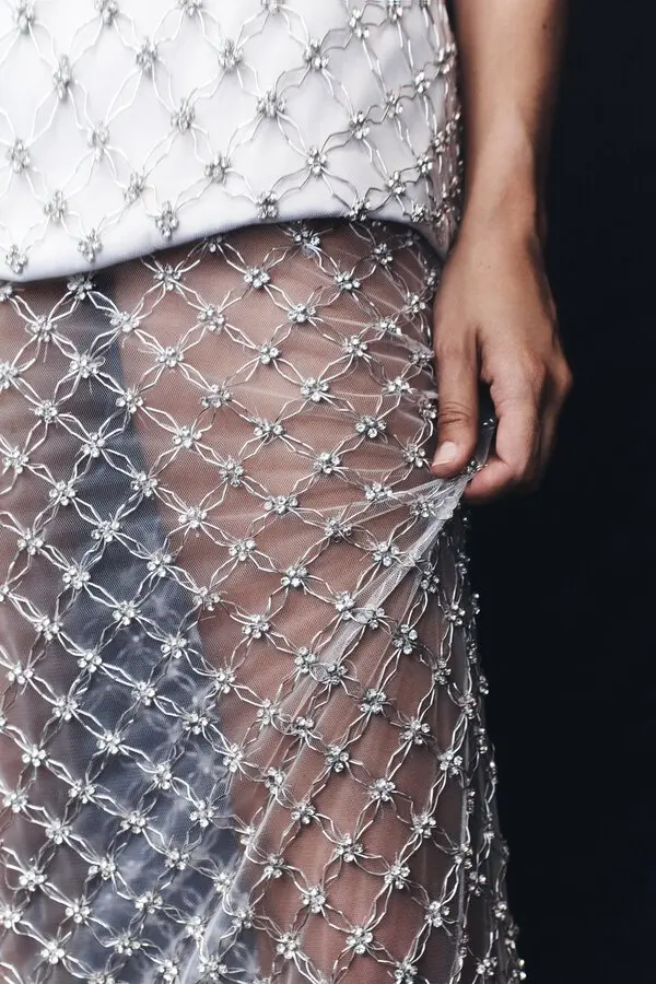 Meshki Zuri Hand Beaded Embellished Maxi Skirt