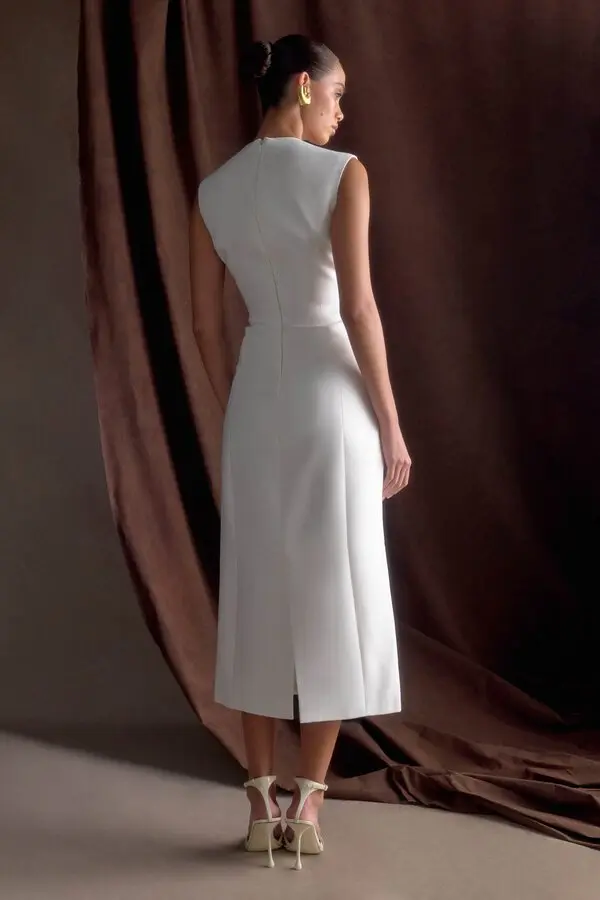 Meshki Audrine Suiting Sleeveless Midi Dress