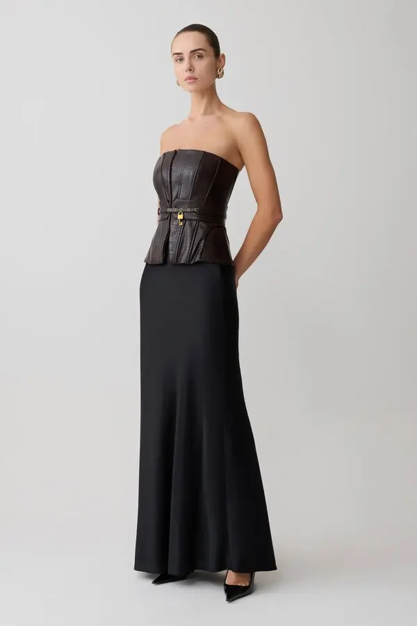 Meshki Thalia Faux Leather Boned Corset