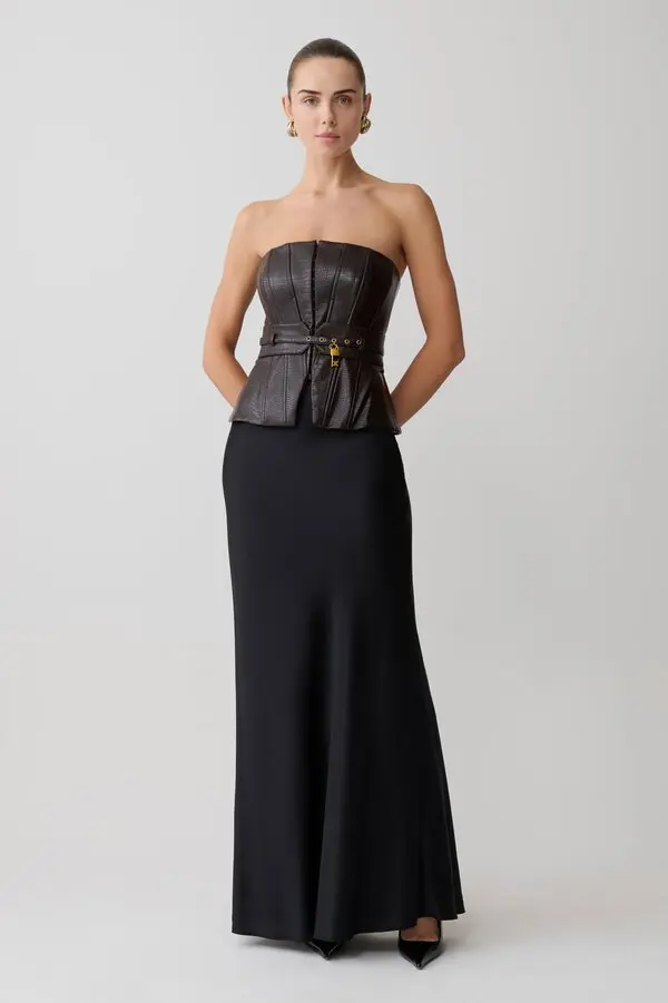 Meshki Thalia Faux Leather Boned Corset