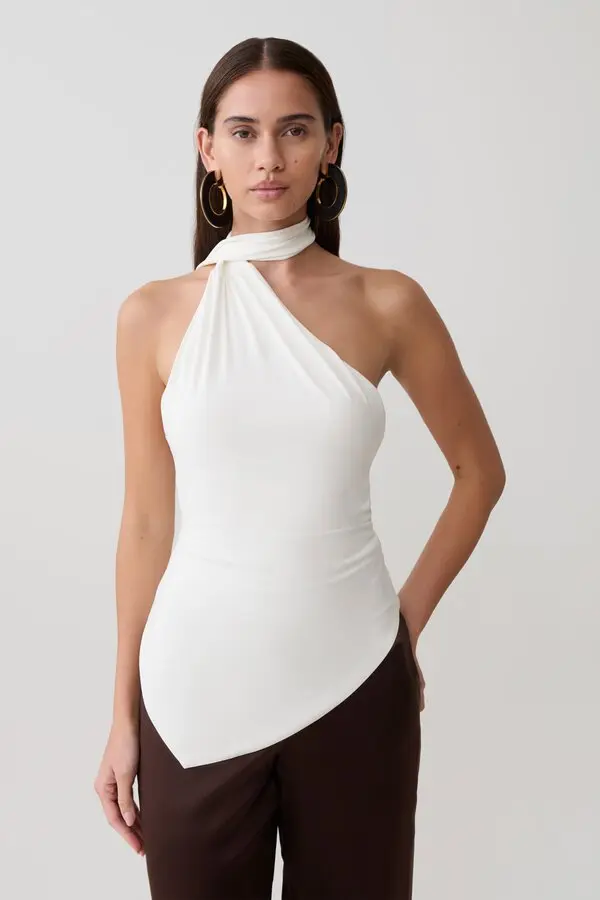 Meshki Jemma One Shoulder Tie Top