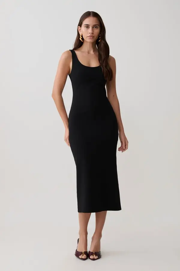 Meshki Allyra Scoop Stretch Crepe Midi Dress