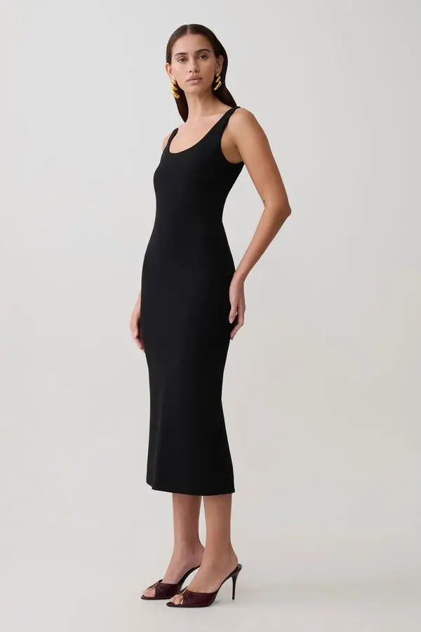 Meshki Allyra Scoop Stretch Crepe Midi Dress
