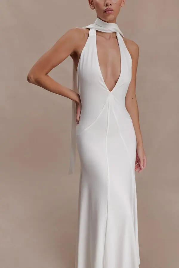 Meshki Juliet Slinky Maxi Dress With Scarf