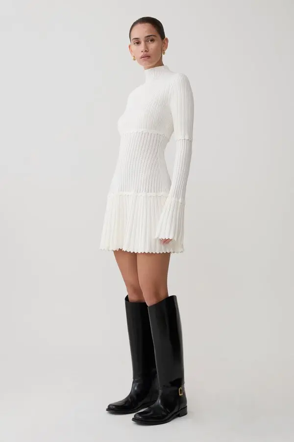 Meshki Adena Pointelle Knit Mini Dress