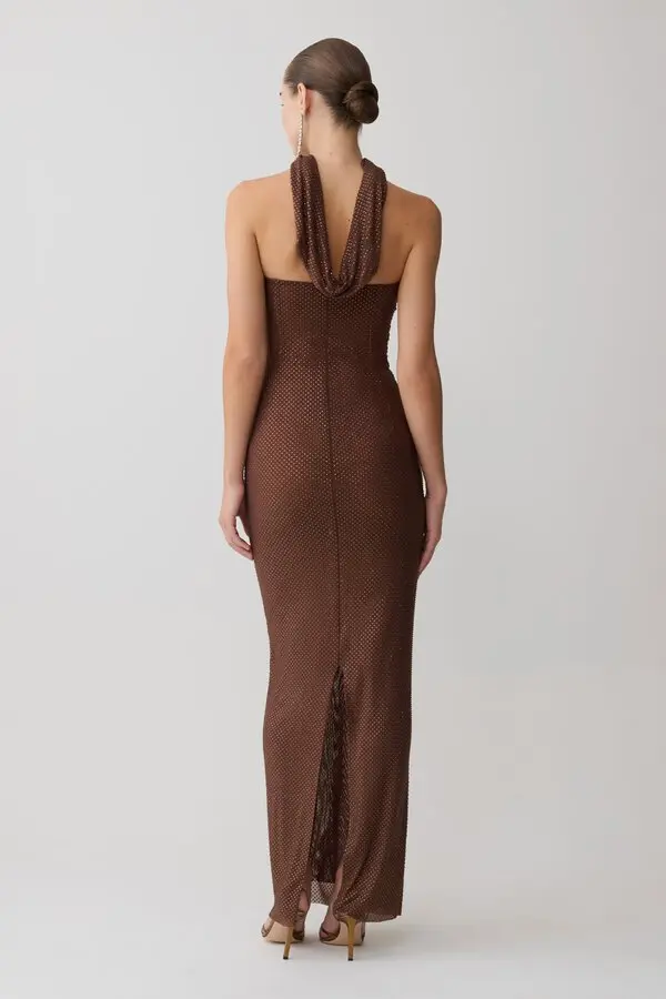 Meshki Phi Multi/wear Cowl Diamante Maxi Dress