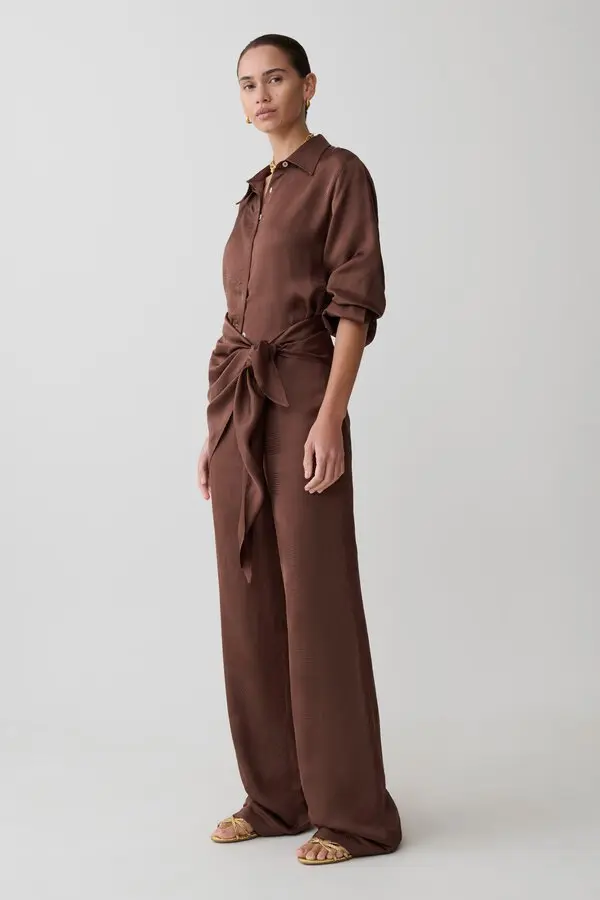 Meshki Gia Wrapped Tie Satin Pants