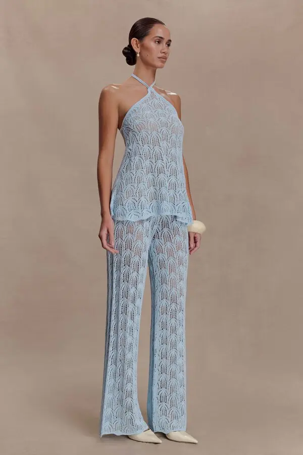Meshki Glinda Crochet Pants - Light Blue