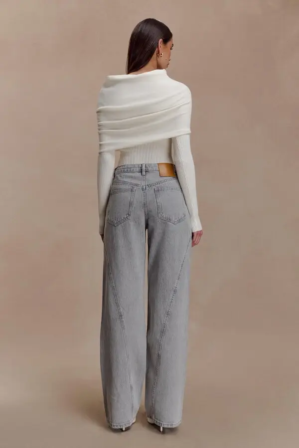 Meshki Georgette Mid Rise Paneled Denim Jeans