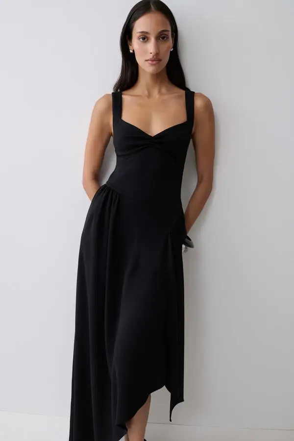 Meshki Cellini Asymmetric Hem Midi Dress