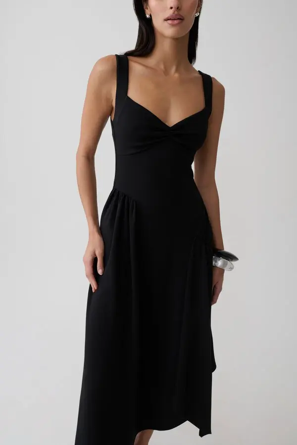 Meshki Cellini Asymmetric Hem Midi Dress