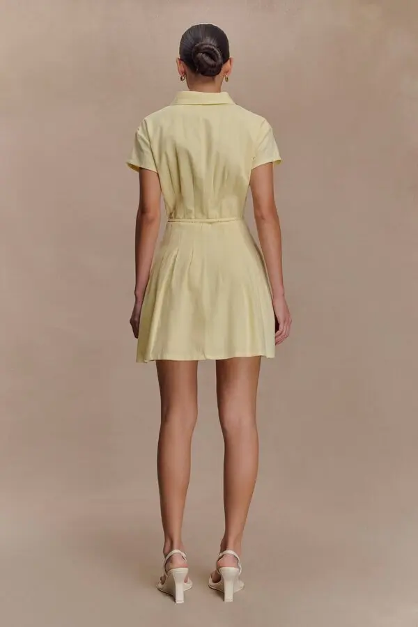 Meshki Aysha Buttoned Linen Mini Dress