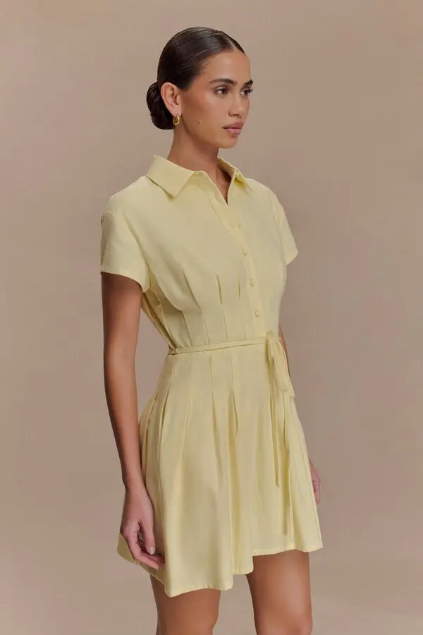 Meshki Aysha Buttoned Linen Mini Dress