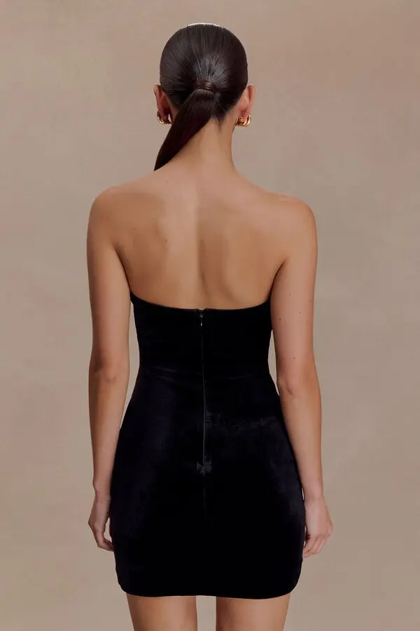 Meshki Paulina Velvet Strapless Mini Dress
