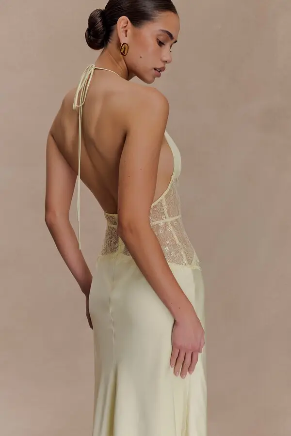 Meshki Dinah Lace And Satin Maxi Dress