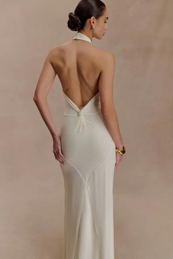 Meshki Elyna Slinky Halter Maxi Dress