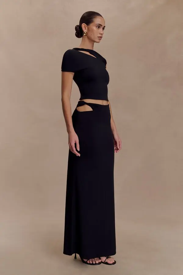 Meshki Haven Slinky Twist Midi Skirt