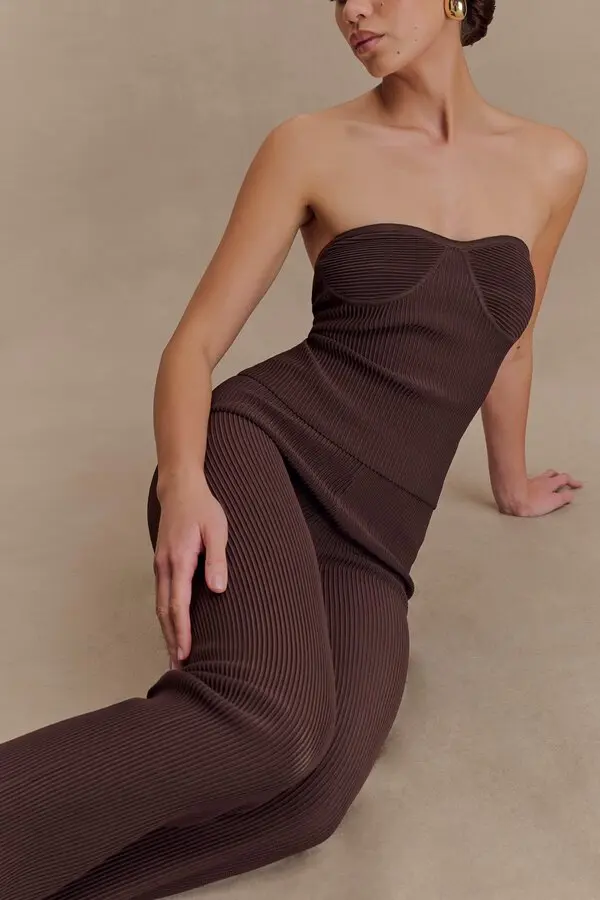 Meshki Elodie Strapless Cupped Knit Top