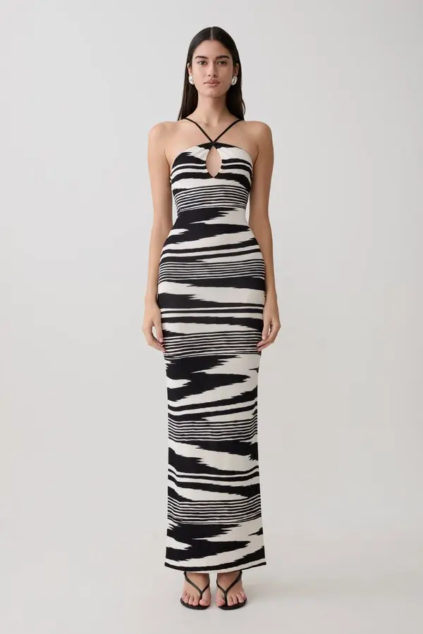 Meshki Ashtin Cross Front Knit Maxi Dress