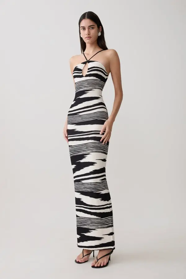 Meshki Ashtin Cross Front Knit Maxi Dress